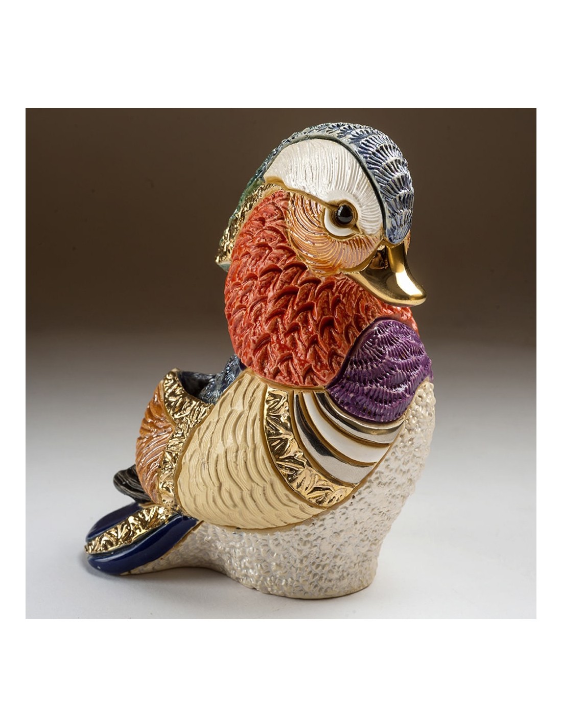 Mandarin Duck Ceramic Sculpture De Rosa Rinconada